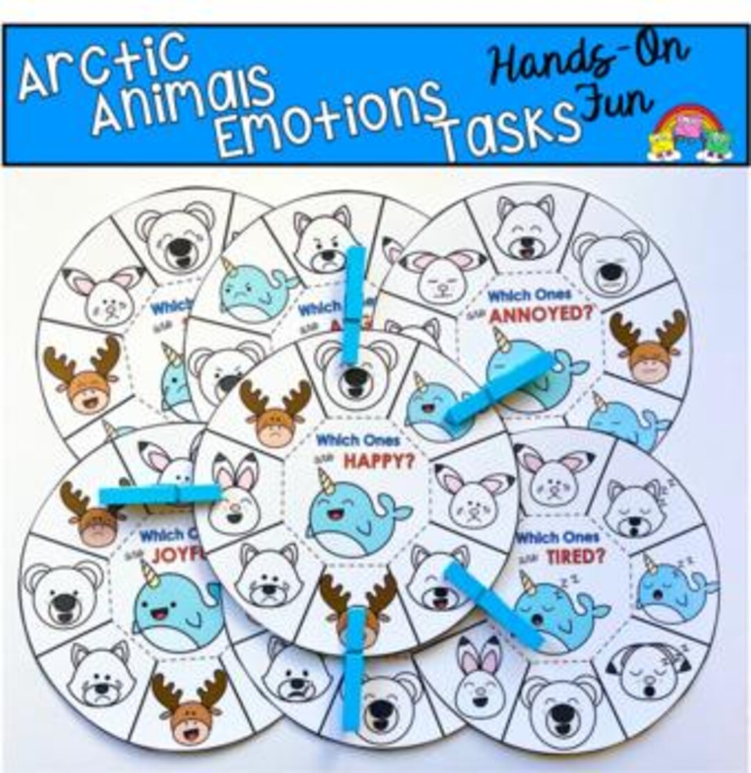 Emotion Learning Cards: Arctic Animals - Polar Bears & Penguins - Etsy