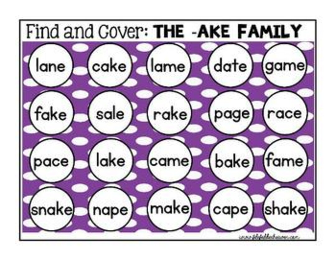 CVCE Word Family Games - Interactive Find and Cover Activities - Etsy