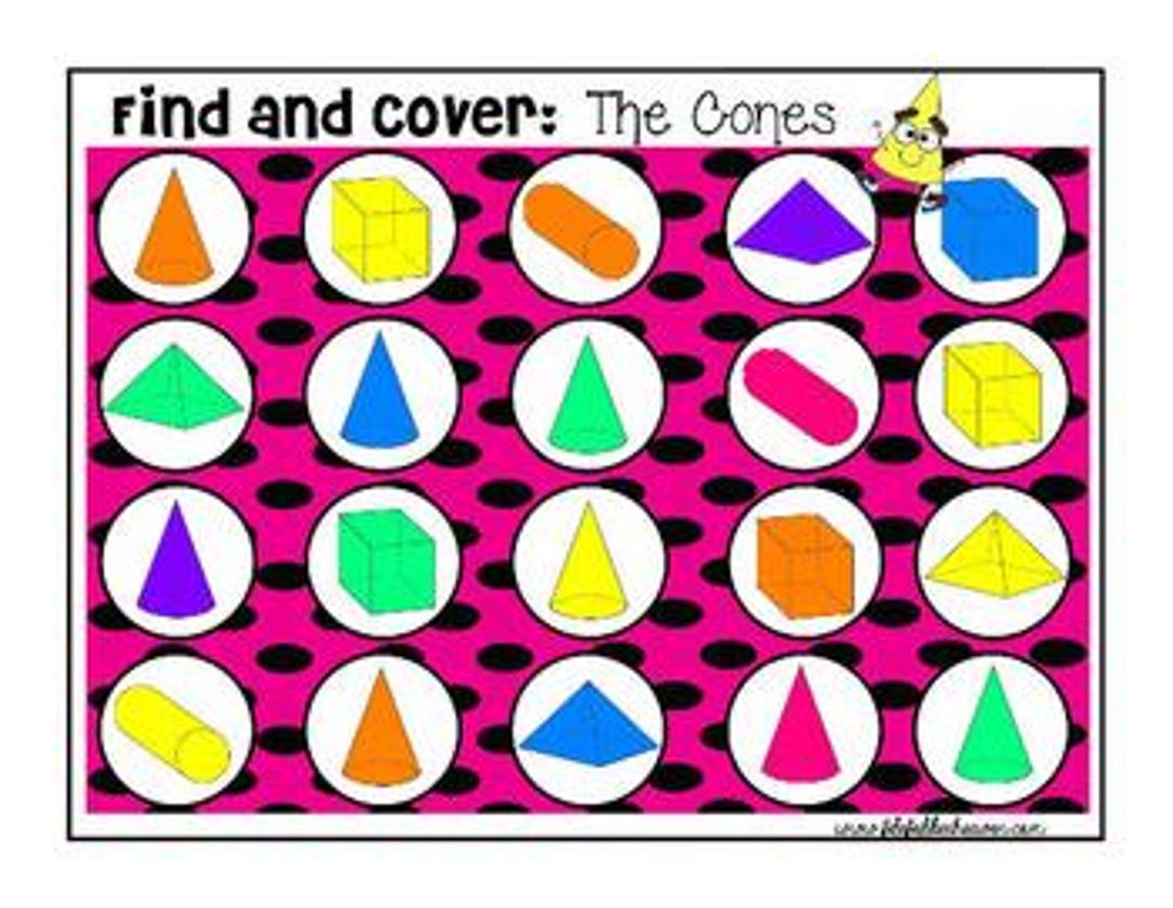 3D Shape Learning Kit: Find and Cover Games - Cubes, Pyramids, Spheres ...