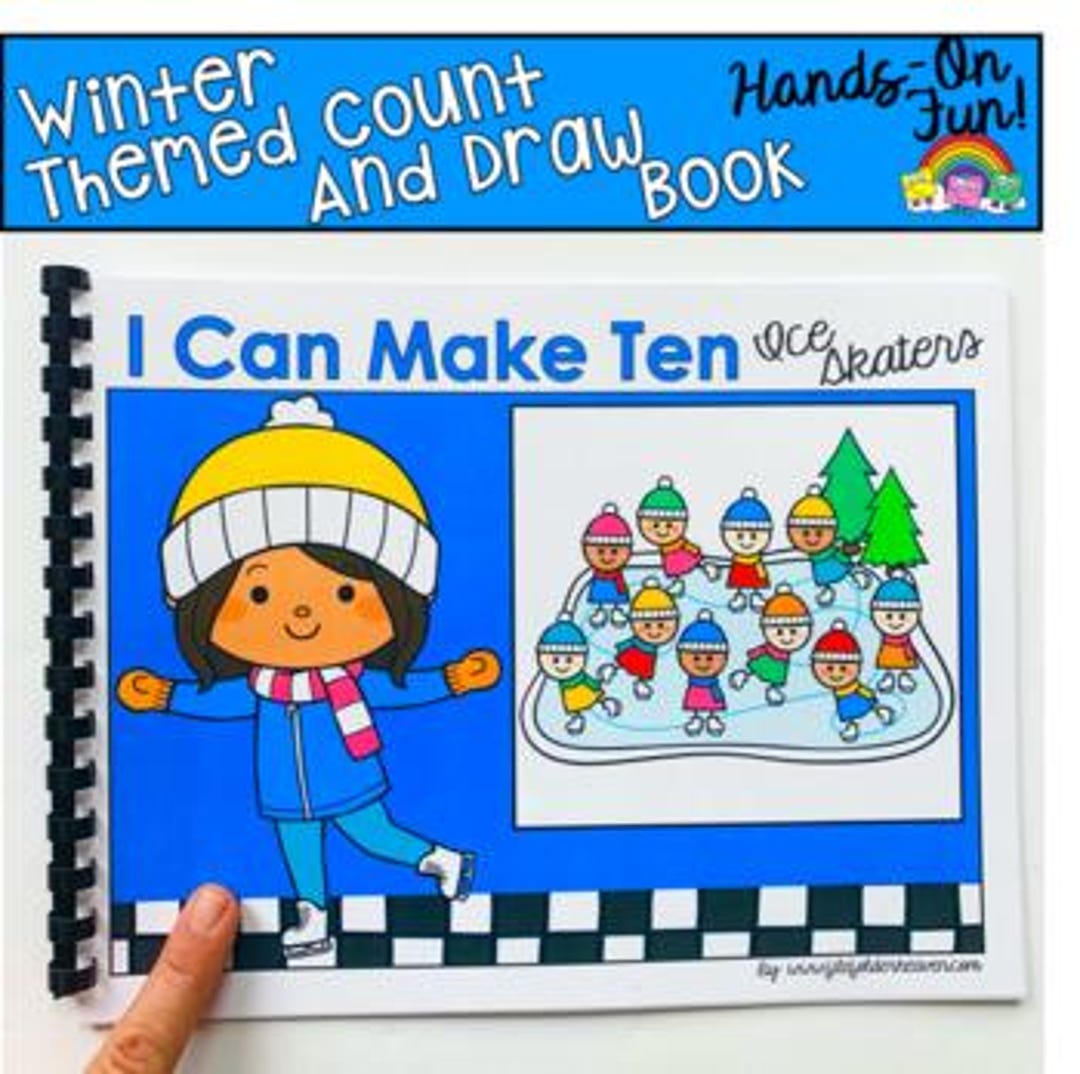 Winter Counting Book, Ice Skaters Drawing Activity (dry Erase Friendly ...