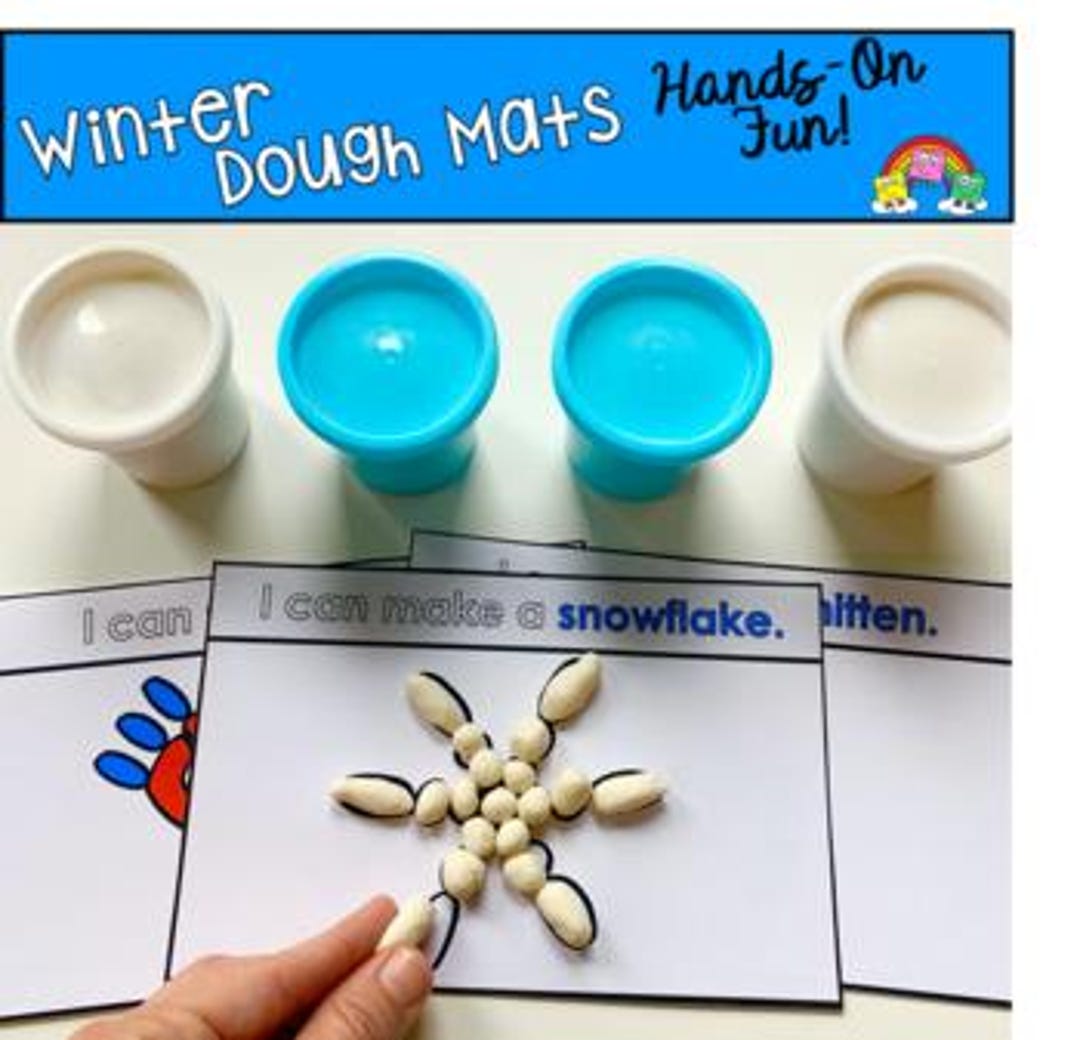 Winter Play Dough Mats - Laminated Fine Motor Skill Activities - Etsy