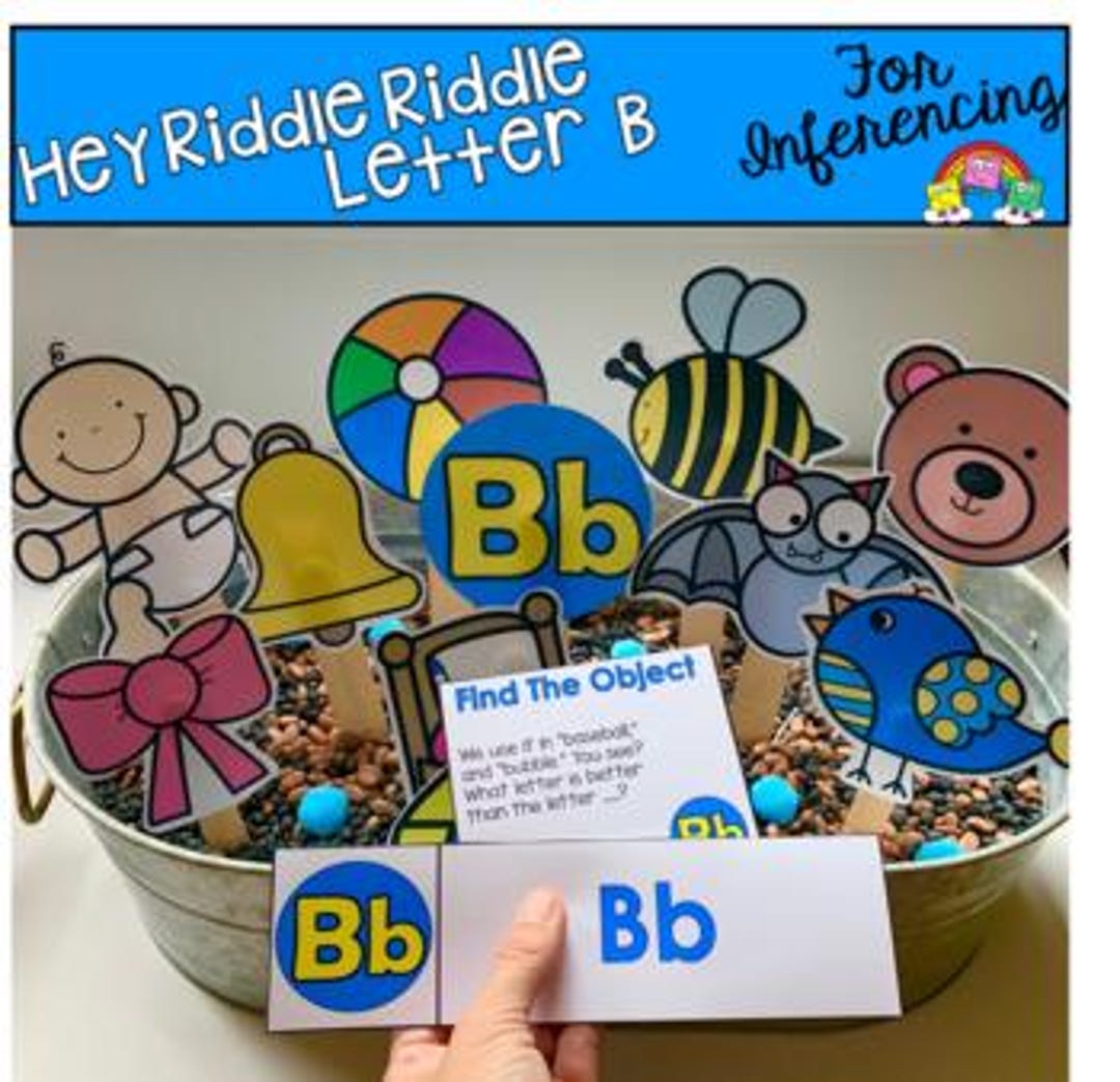 Letter B Sensory Bin Riddles: Early Literacy Game for Kids - Etsy
