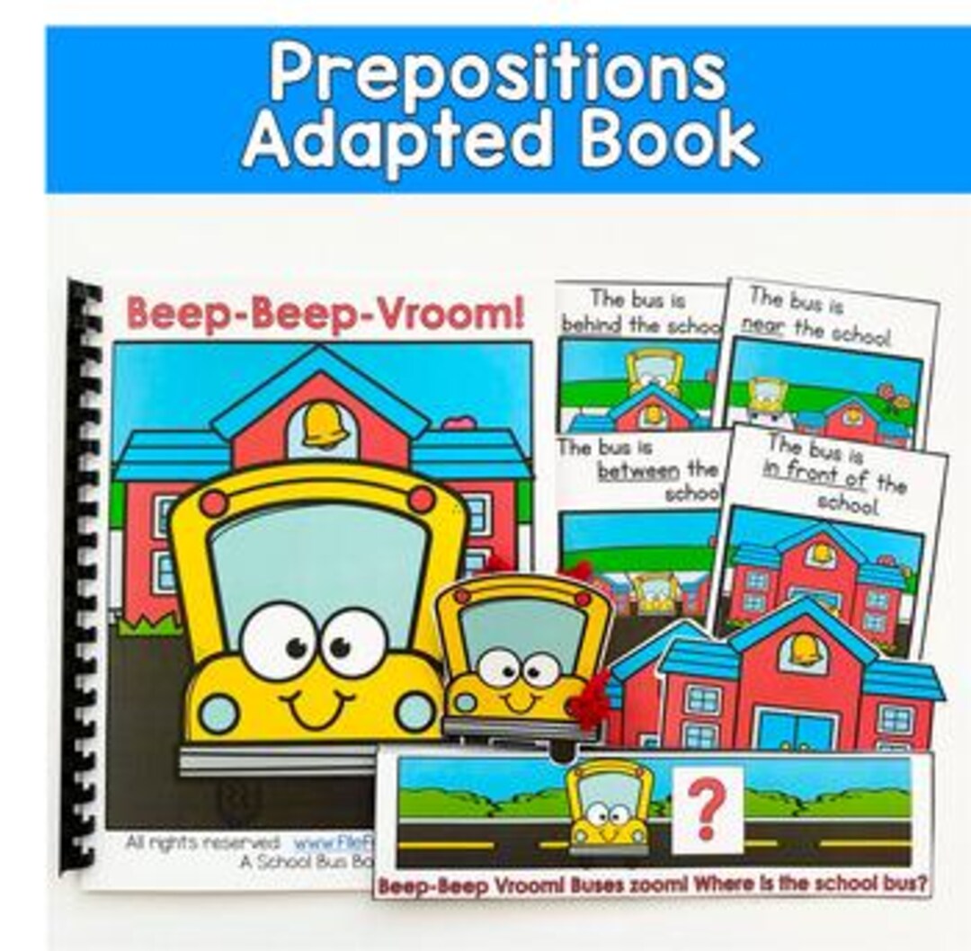 School Bus Literacy Activity - Prepositions and WH Question Practice - Etsy