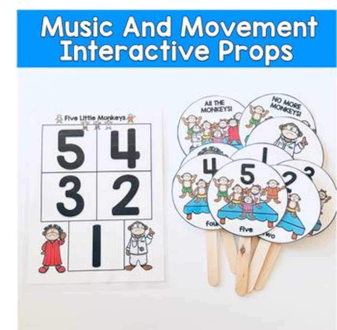 Five Little Monkeys Counting Props: Pre-k Kinesthetic Learning Set - Etsy