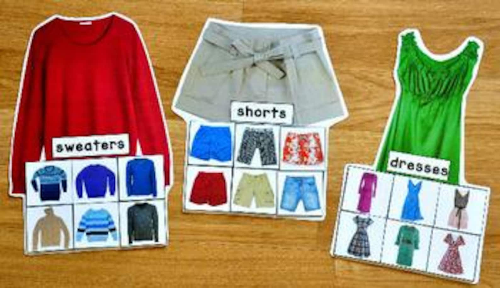 Clothing Sorting Mats: Real Photos for Hands-on Learning - Etsy