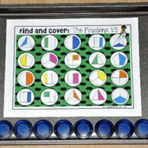 Fraction Find and Cover Game: Visual Math Aid (print & Play, No Prep ...