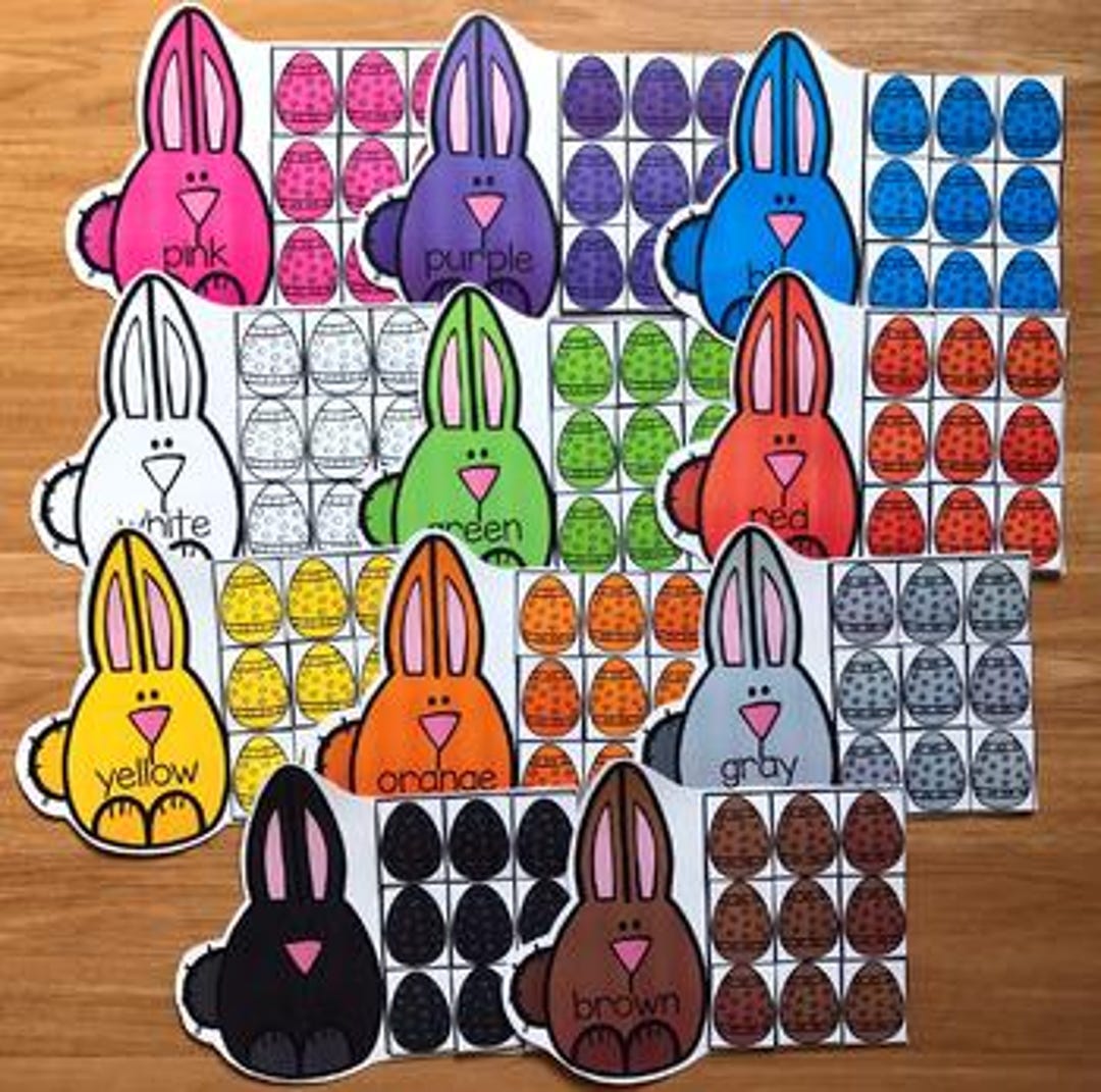 Bunny and Egg Color Sorting Mats (printable Kids Activity) - Etsy