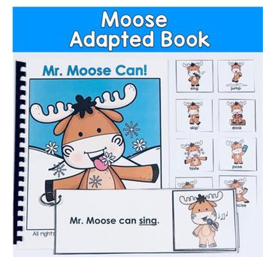 Moose Adapted Learning Book: Action Verbs and Core Word Practice - Etsy