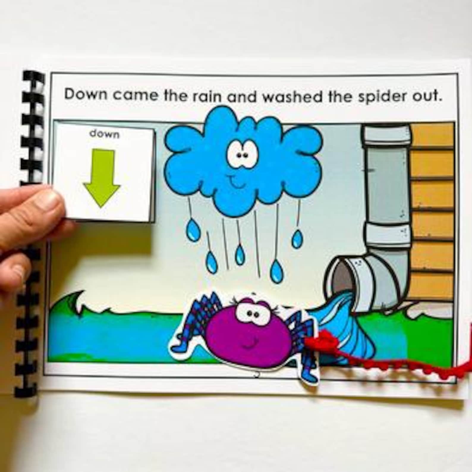 Itsy Bitsy Spider Adapted Book: Kids Learning Position Words - Etsy