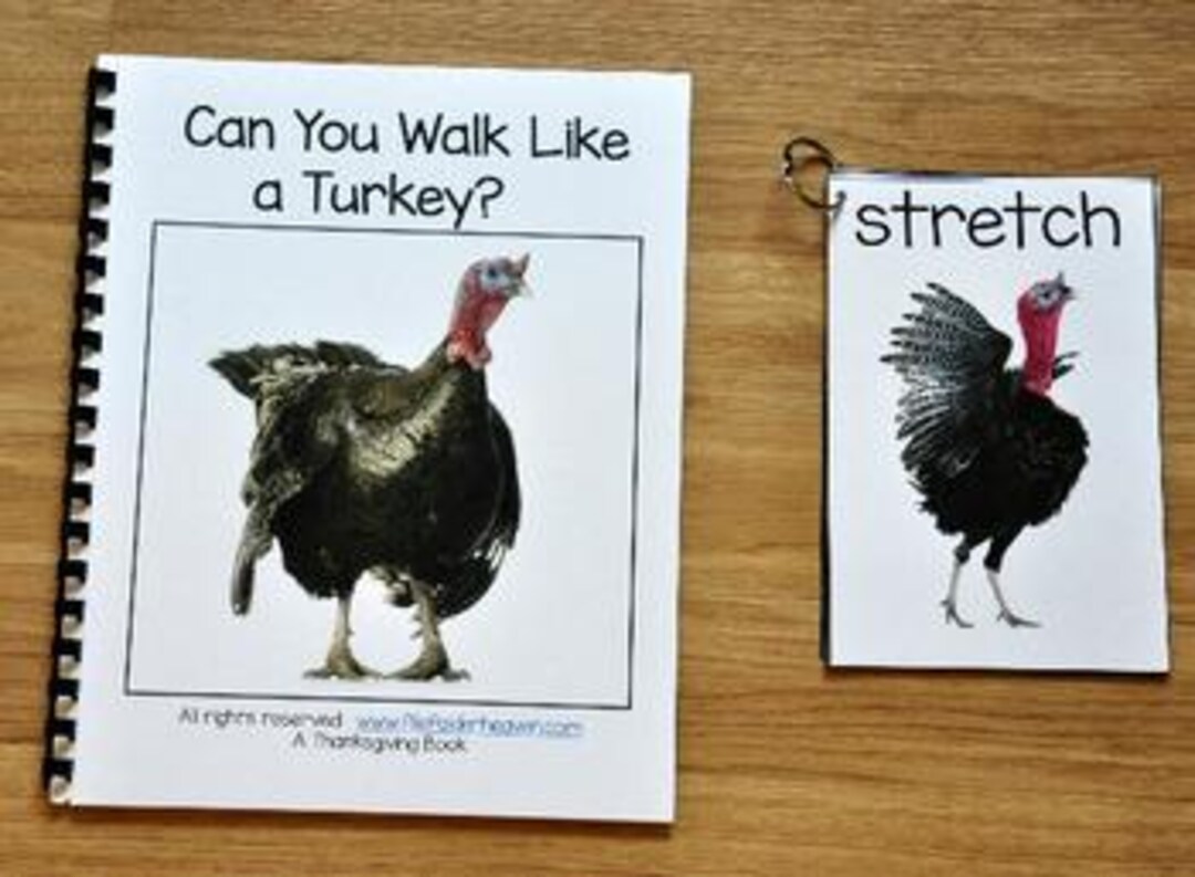 Turkey Movement Activity: Cards and Book - Fall Classroom Fun - Etsy