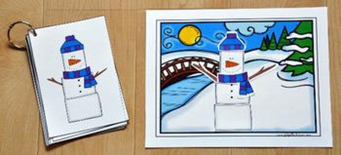 Winter Snowman Shape Building Activity (8 Cards, Fine Motor Skills) - Etsy