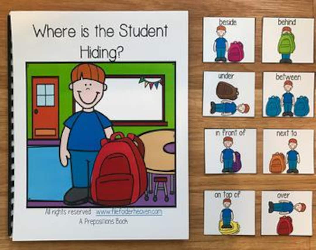 Back to School Adapted Book - Prepositions and Color Matching Activity ...
