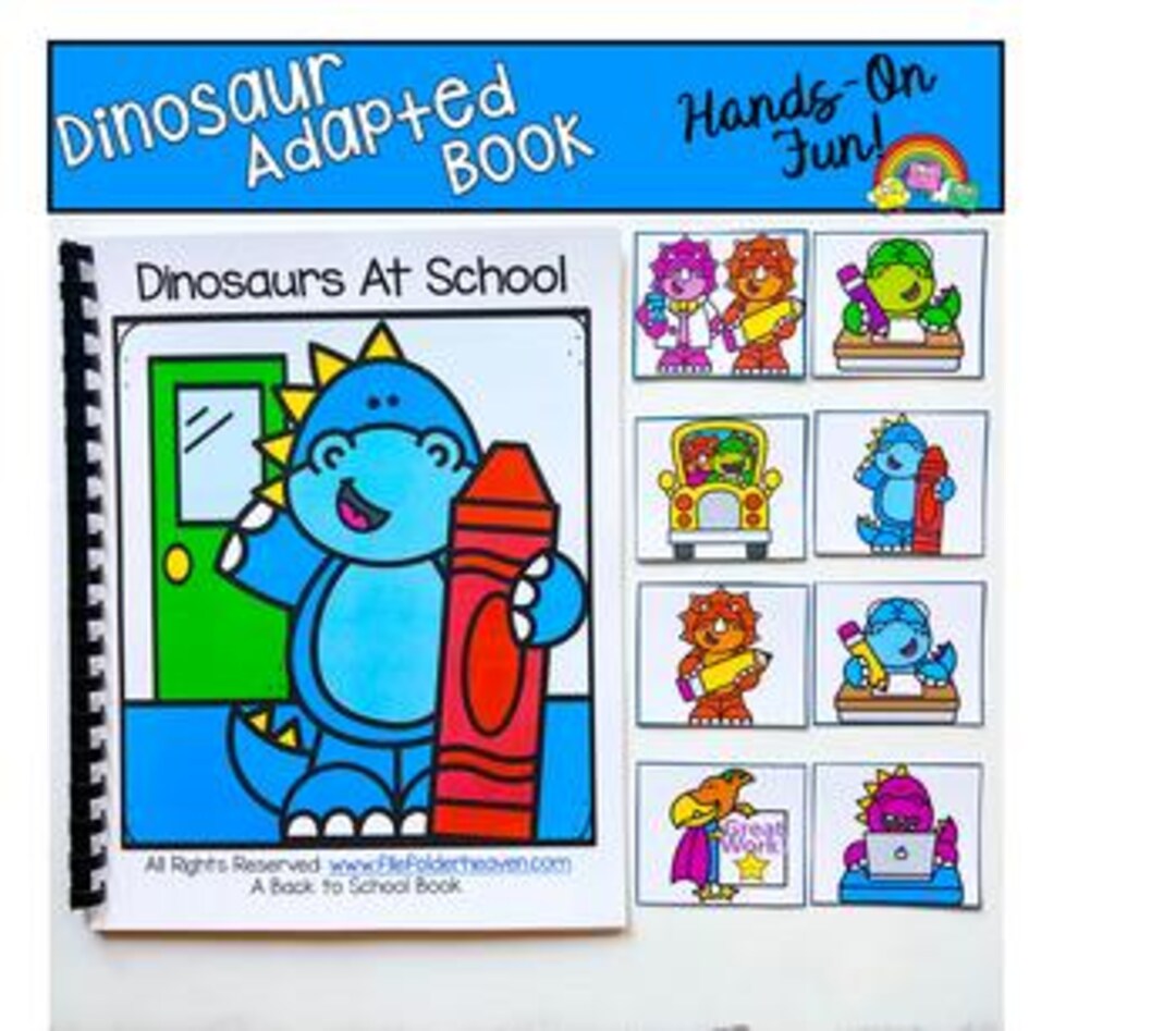 Adapted Classroom Book: Dinosaur Theme - Special Education Tool - Etsy