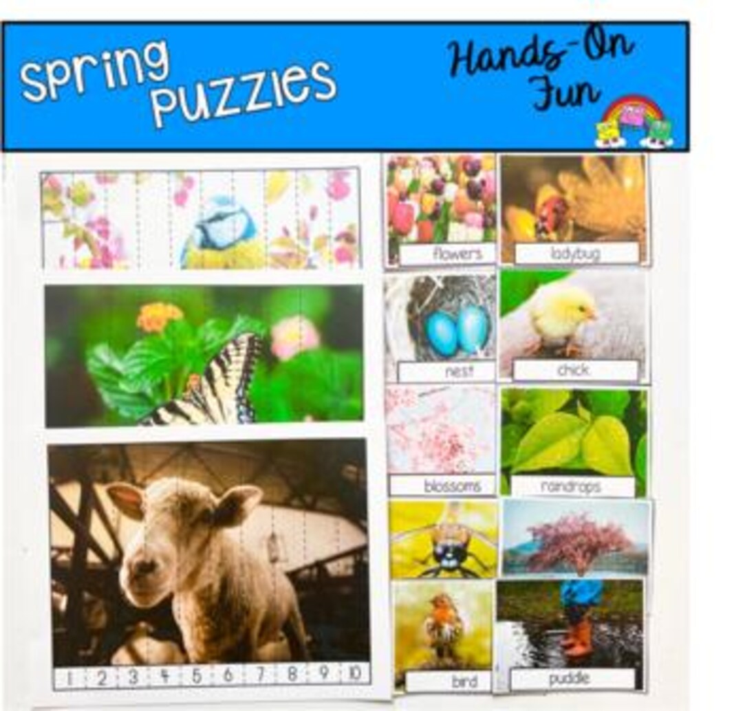 Spring Photo Puzzles, Numbers 1-10 (early Learning, Preschool) - Etsy