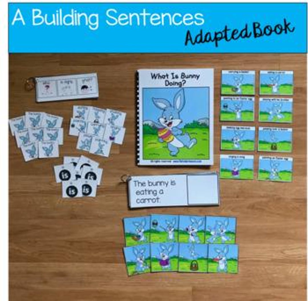 Bunny Sentence Builder Book - Interactive Action Word Learning - Etsy