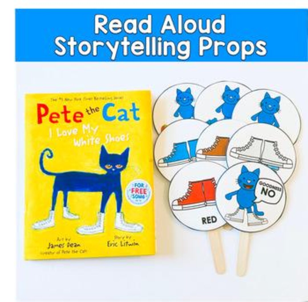 Pete the Cat Visual Cues, Story Sequencing Props (color Change, Digital ...