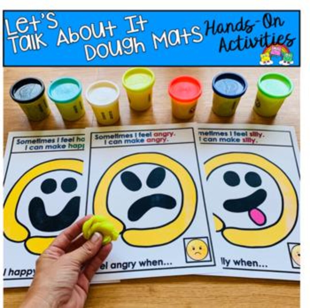 Emotion Learning Mats: Play Dough Activity - Fine Motor Practice - Etsy