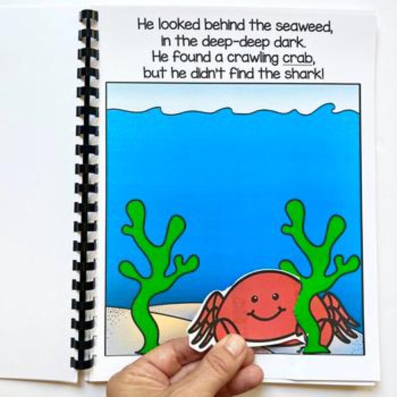Ocean Adapted Book, Shark Theme, Early Readers (matching Pieces ...