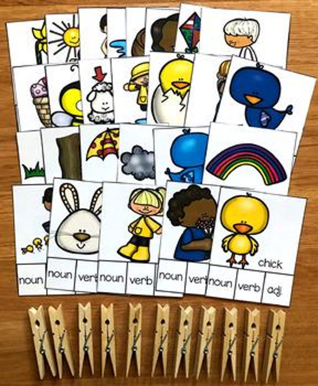 Spring Parts of Speech Cards - Hands-on Grammar Activities - Etsy