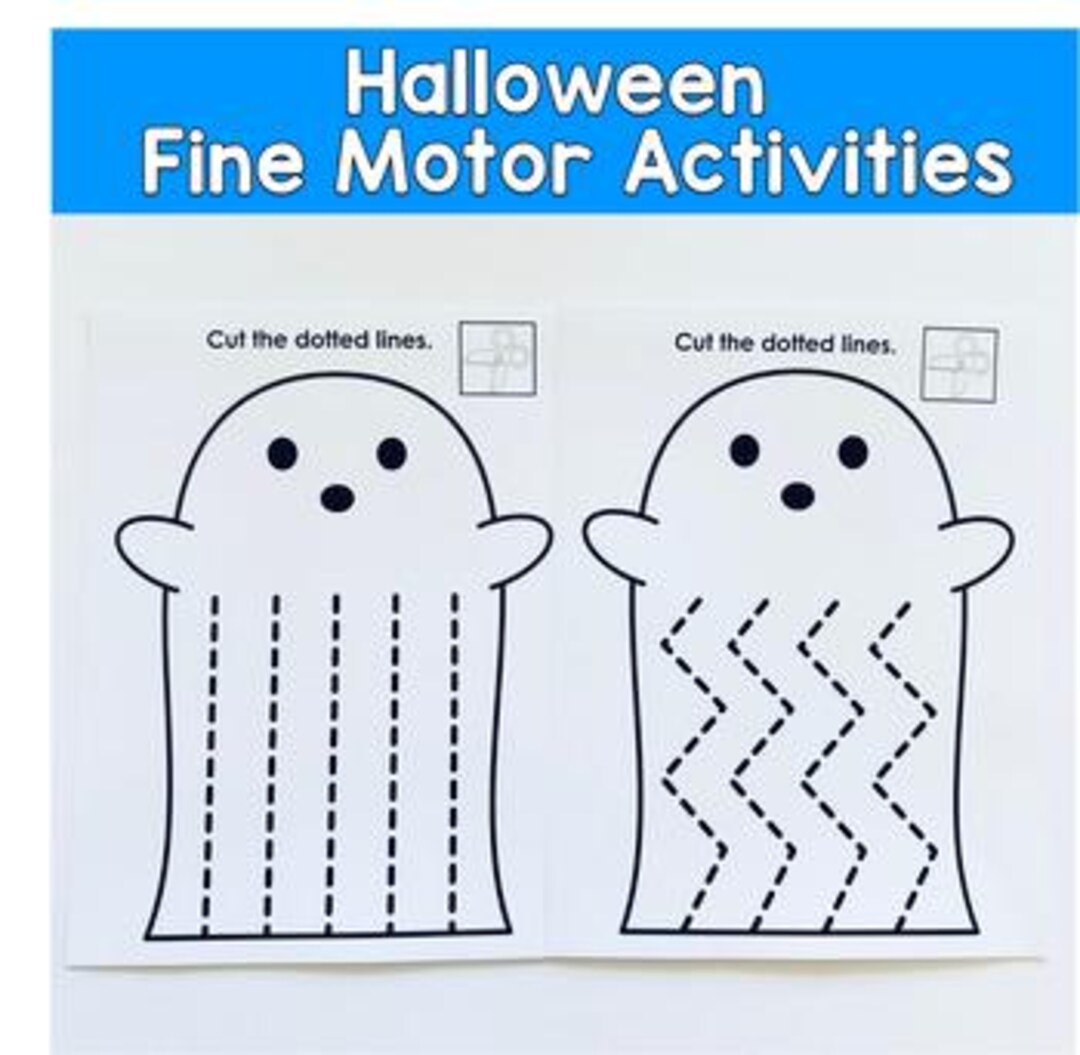 Ghost Cutting Practice Sheets - Halloween Fine Motor Skill Activities ...