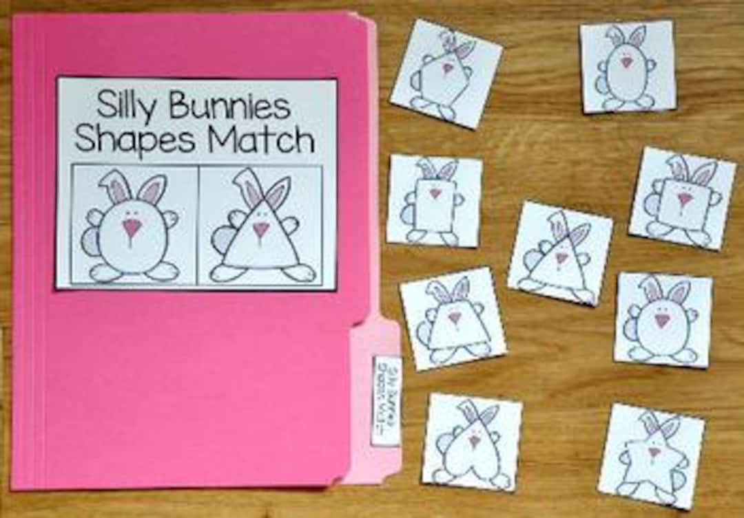 Bunny Shape Matching Game: Easter File Folder Activity for Kids - Etsy