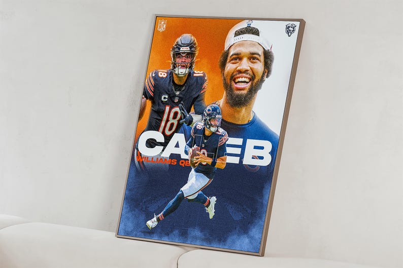 Caleb Williams Chicago Bears NFL Poster Football Sports Canvas Art ...