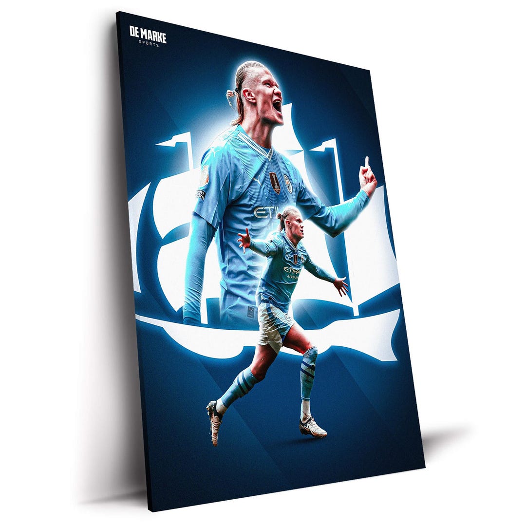 Erling Haaland Soccer Poster Soccer Player Soccer Sports Canvas Art ...