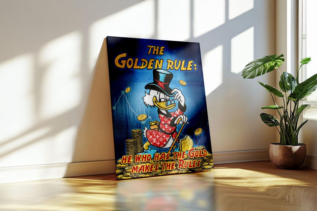 Donald Duck the Golden Rule Cartoon Poster Cartoon Print Framed Art for ...