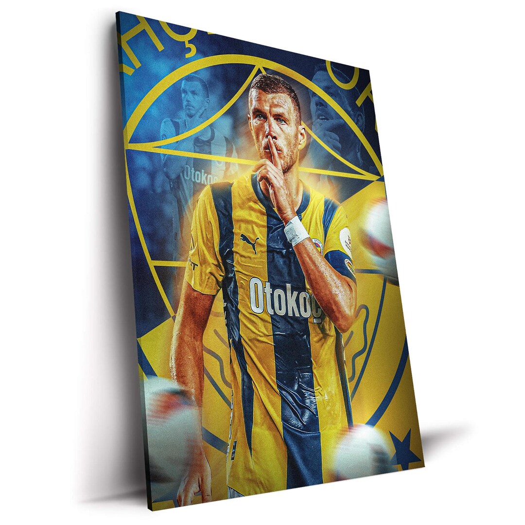 Edin Dzeko Soccer Poster Soccer Player Soccer Sports Canvas Art Print ...