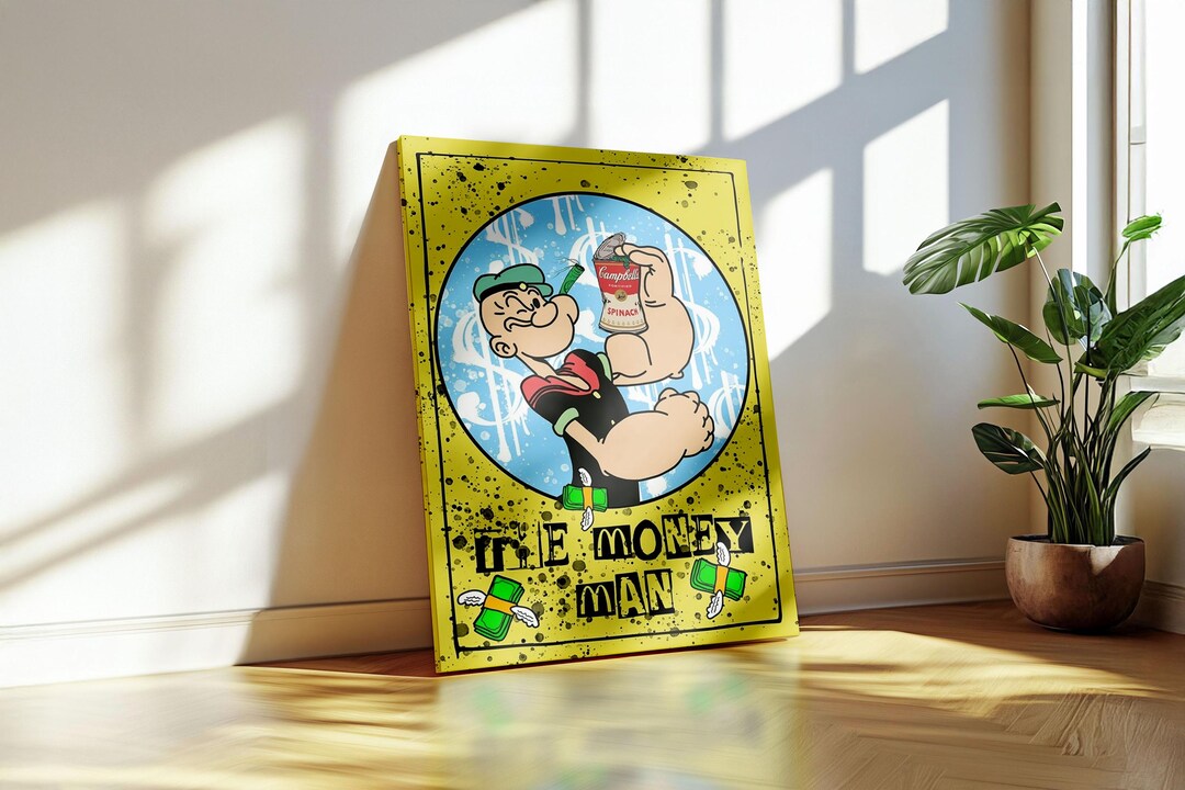 The Money Man Cartoon Poster Cartoon Print Framed Art for Living Room ...