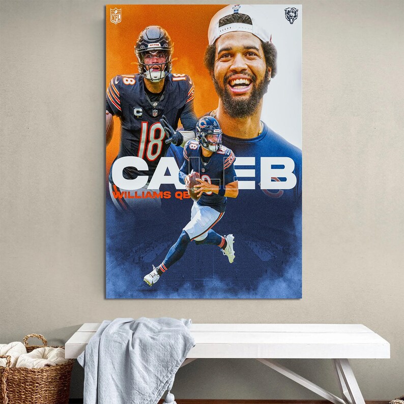 Caleb Williams Chicago Bears NFL Poster Football Sports Canvas Art ...