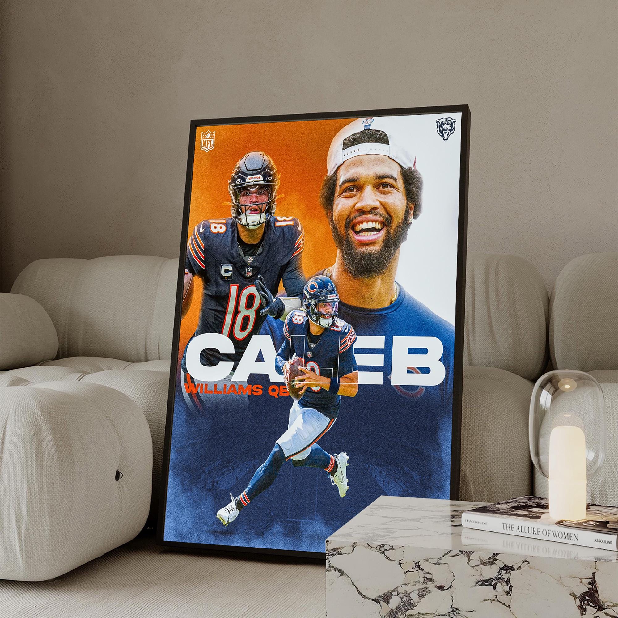 Caleb Williams Chicago Bears NFL Poster Football Sports Canvas Art ...
