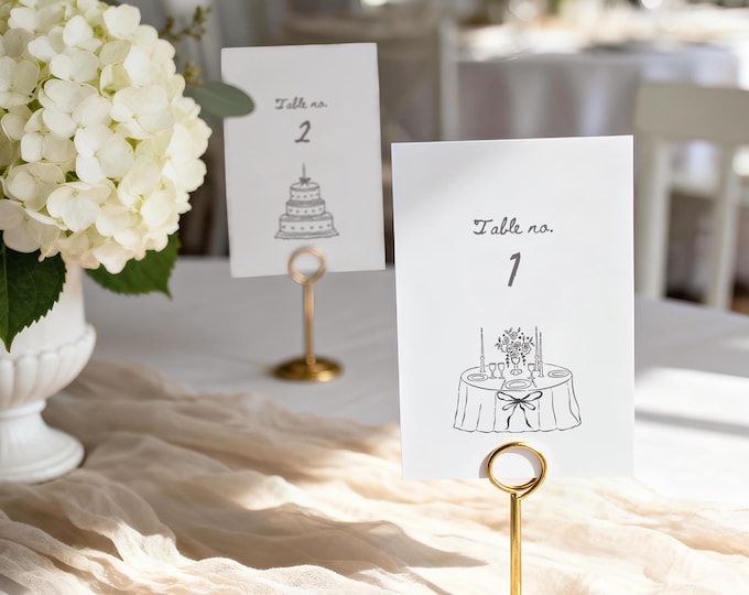 Editable Wedding Table Numbers 1–10 | Printable Table Numbers A5 ...