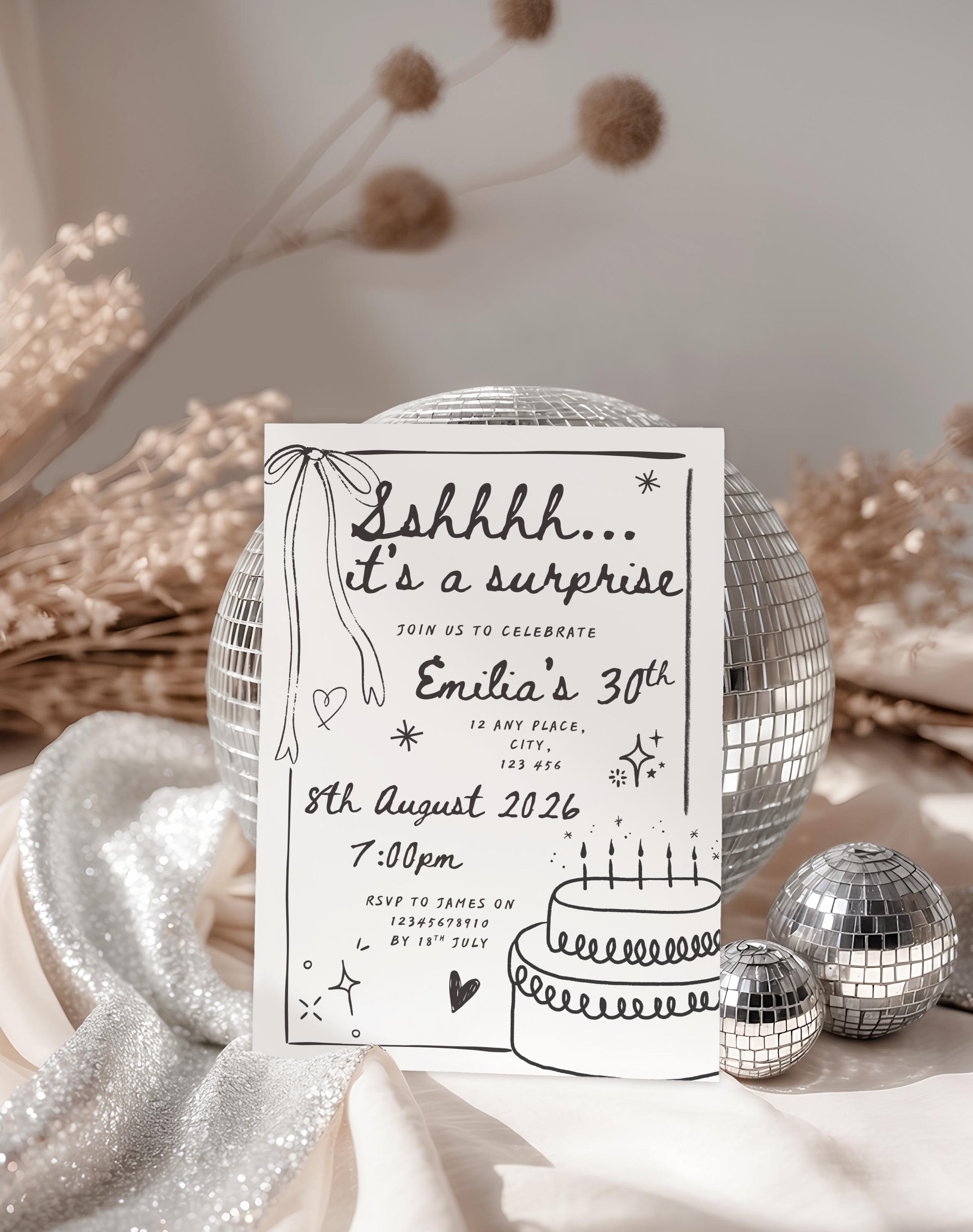 Birthday Invitation Template | Editable Printable Invite | Modern Party ...