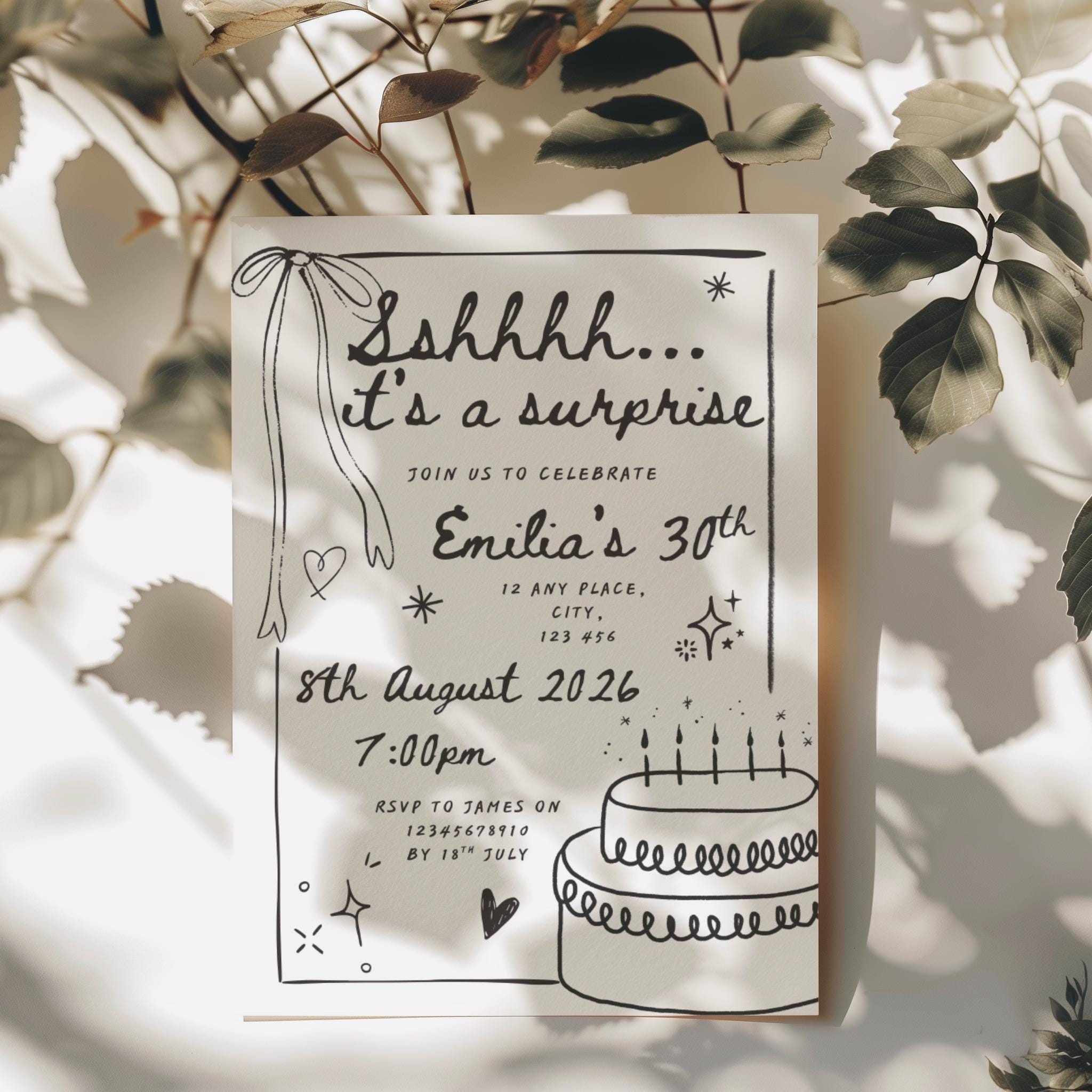 Birthday Invitation Template | Editable Printable Invite | Modern Party ...