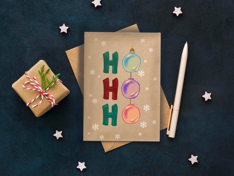 Printable Unique Christmas Cards Bundle Original Design With a Cozy ...