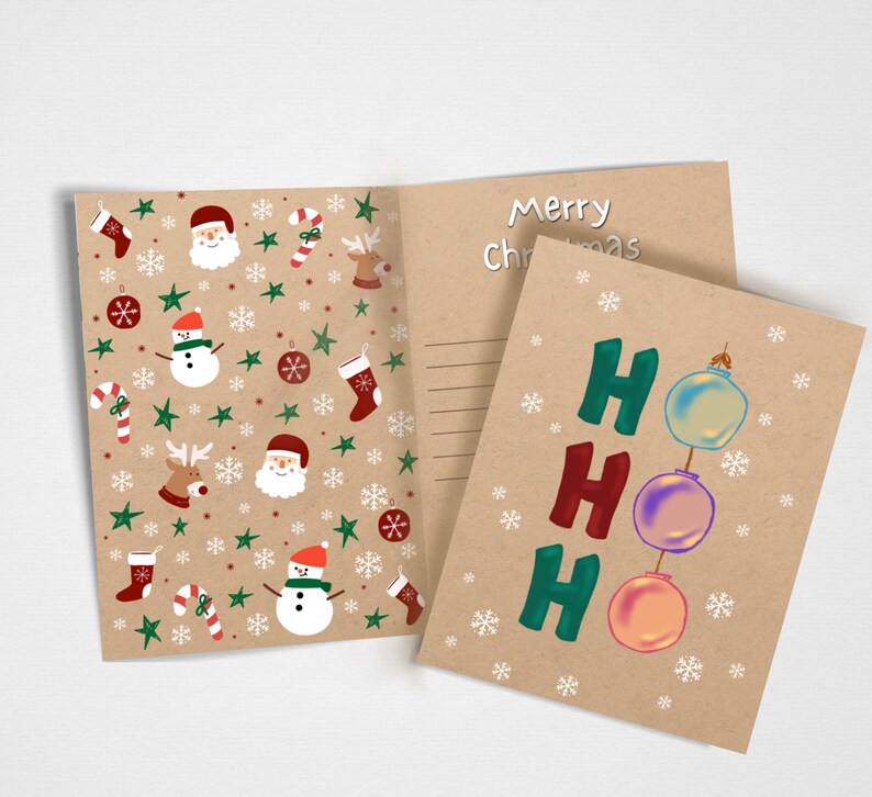 Printable Unique Christmas Cards Bundle Original Design With a Cozy ...