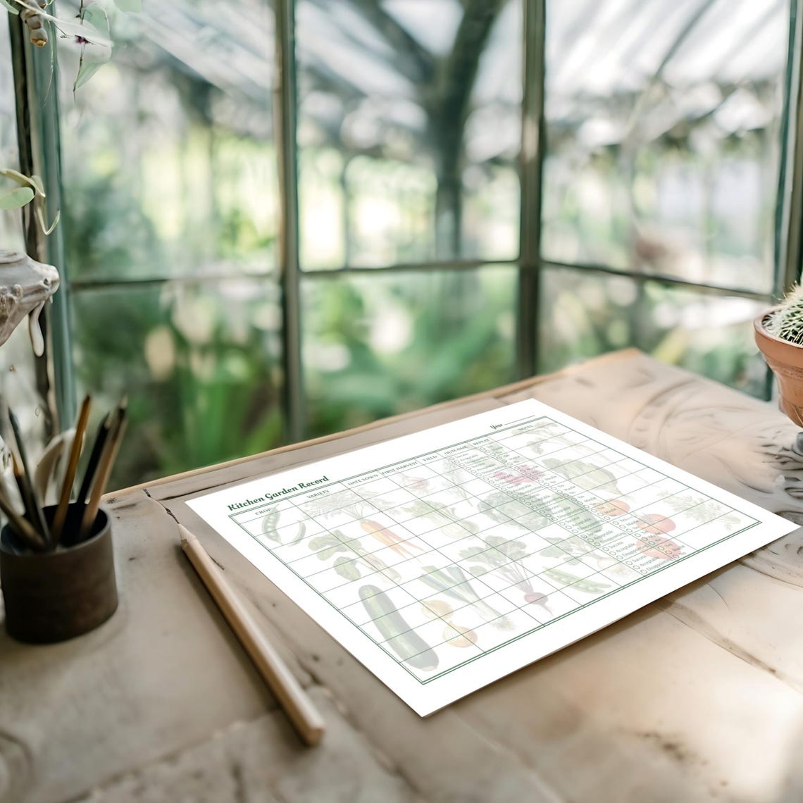 Kitchen Garden Record Sheet | Vintage-style Vegetable Growing Log Page ...