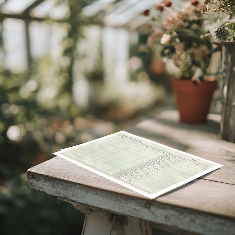 Printable Garden Crop Record Sheet | Vintage-style Gardening Log Page ...