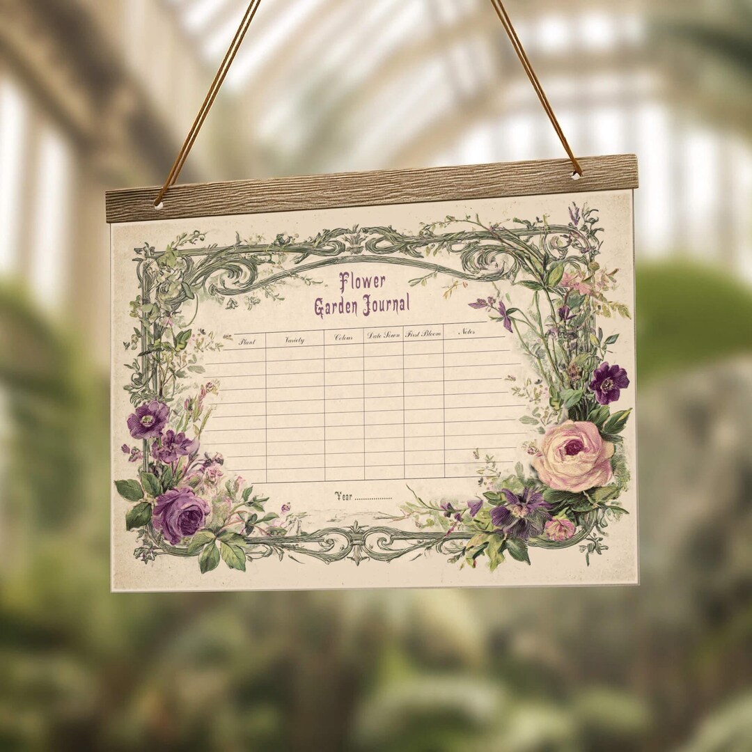 Printable Flower Garden Journal Page | Log Sheet for Growing Cut ...
