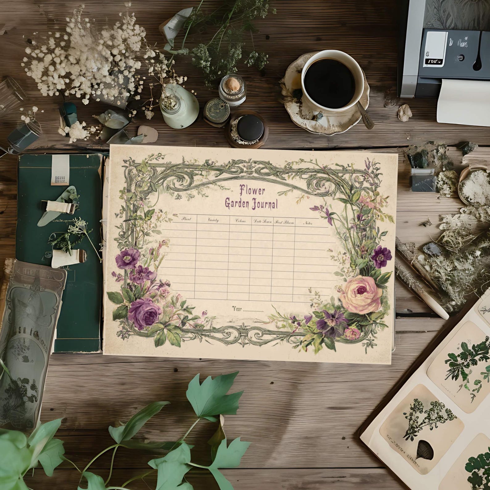 Printable Flower Garden Journal Page | Log Sheet for Growing Cut ...