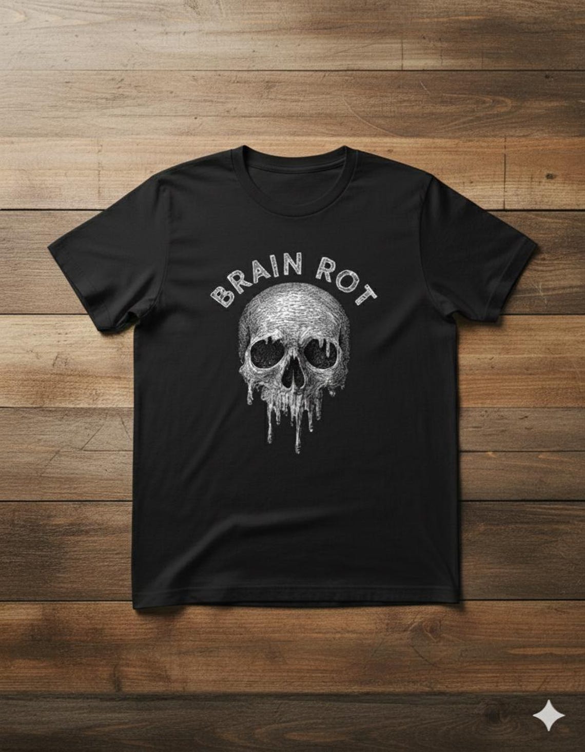 Brain Rot Dripping Skull, Dark Academia Gothic Short-sleeve T-shirt - Etsy