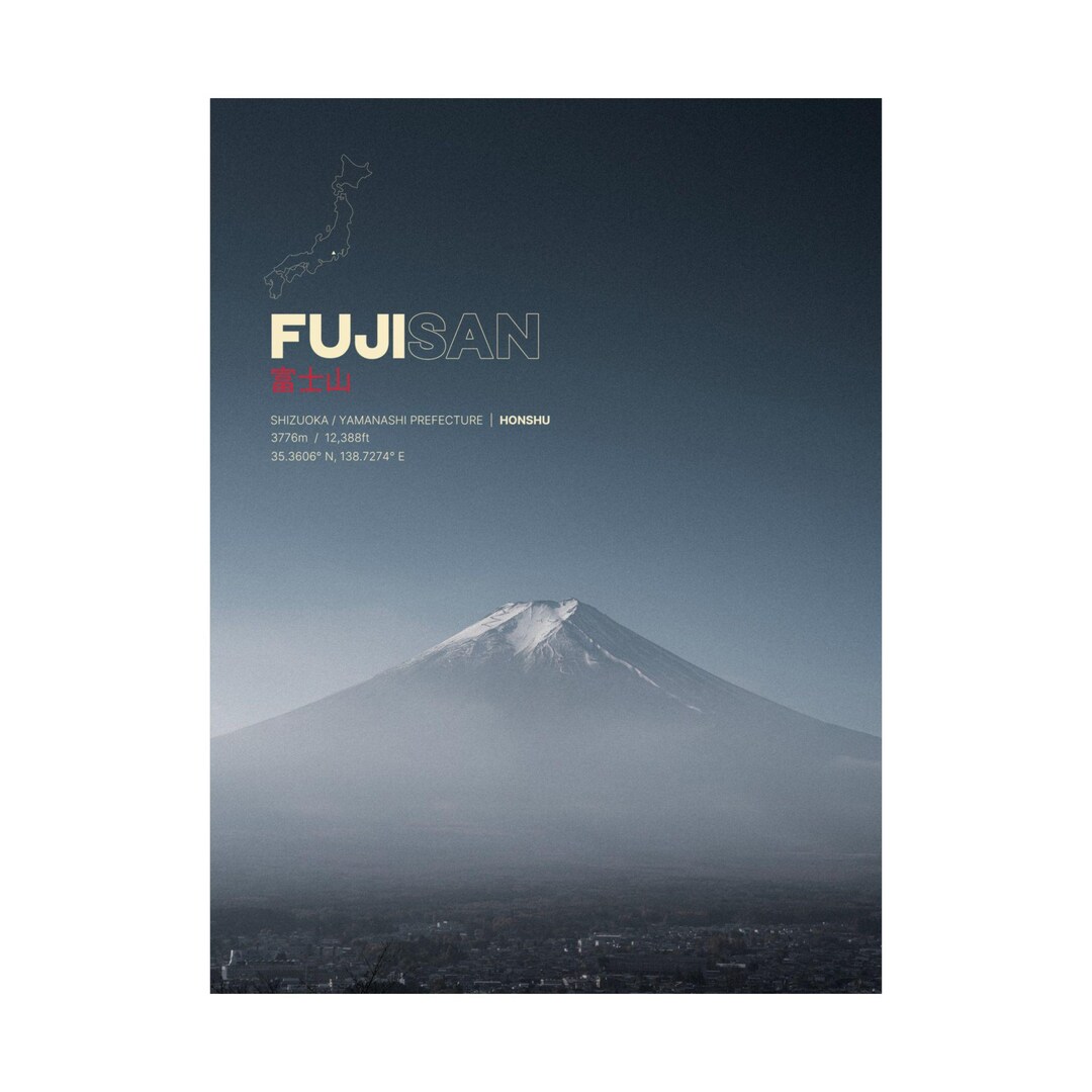 Fuji San Mountain Matte Vertical Poster | Mount Fuji Photography - Etsy