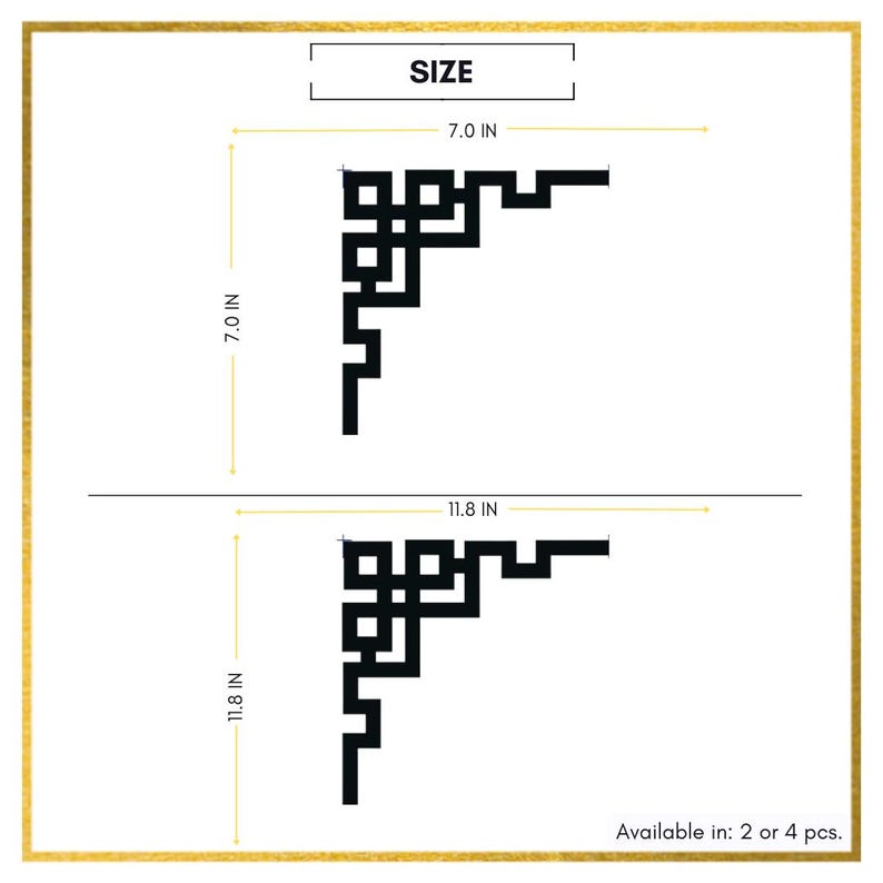 Decorative Mirror Corner Panels: Silver and Gold Minimalist Wall Art - Etsy