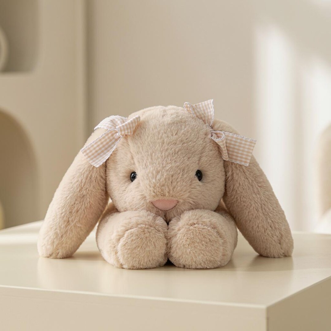 Shy Bunny Plush Toy – Cute Cartoon Rabbit Pillow for Kids, Soft Cuddle ...