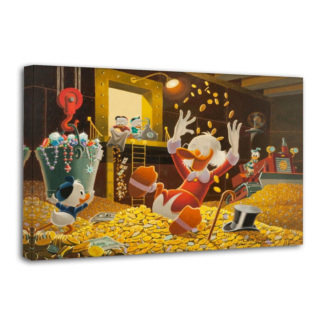 Cartoon, Humor, Money,scrooge Mcduck Painting on Canvas Wall Art Poster ...