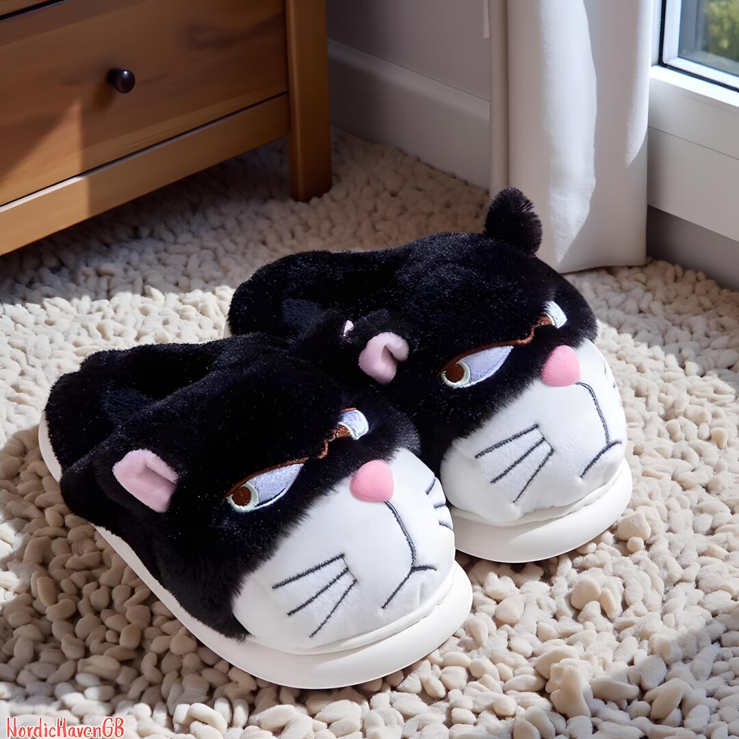Grumpy Cat Slippers | Cute Plush Cat House Slippers | Funny Cartoon ...