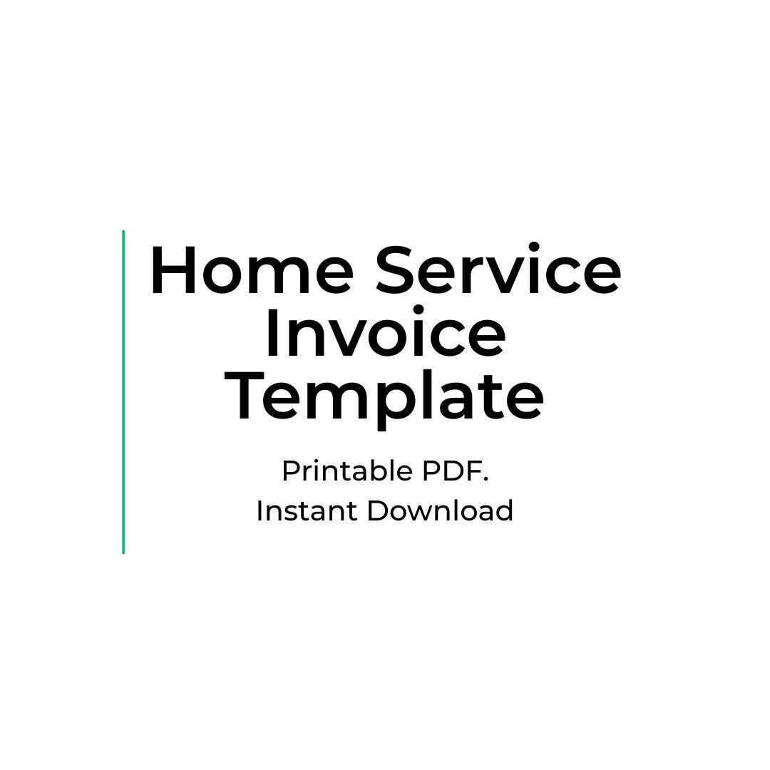 Home Service Invoice Template | Printable PDF - Etsy
