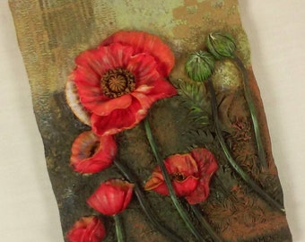 Poppy wall art | Etsy