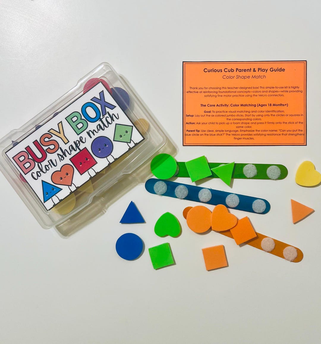 Color Shape Match Busy Box | Visual Discrimination & Early Math Kit - Etsy